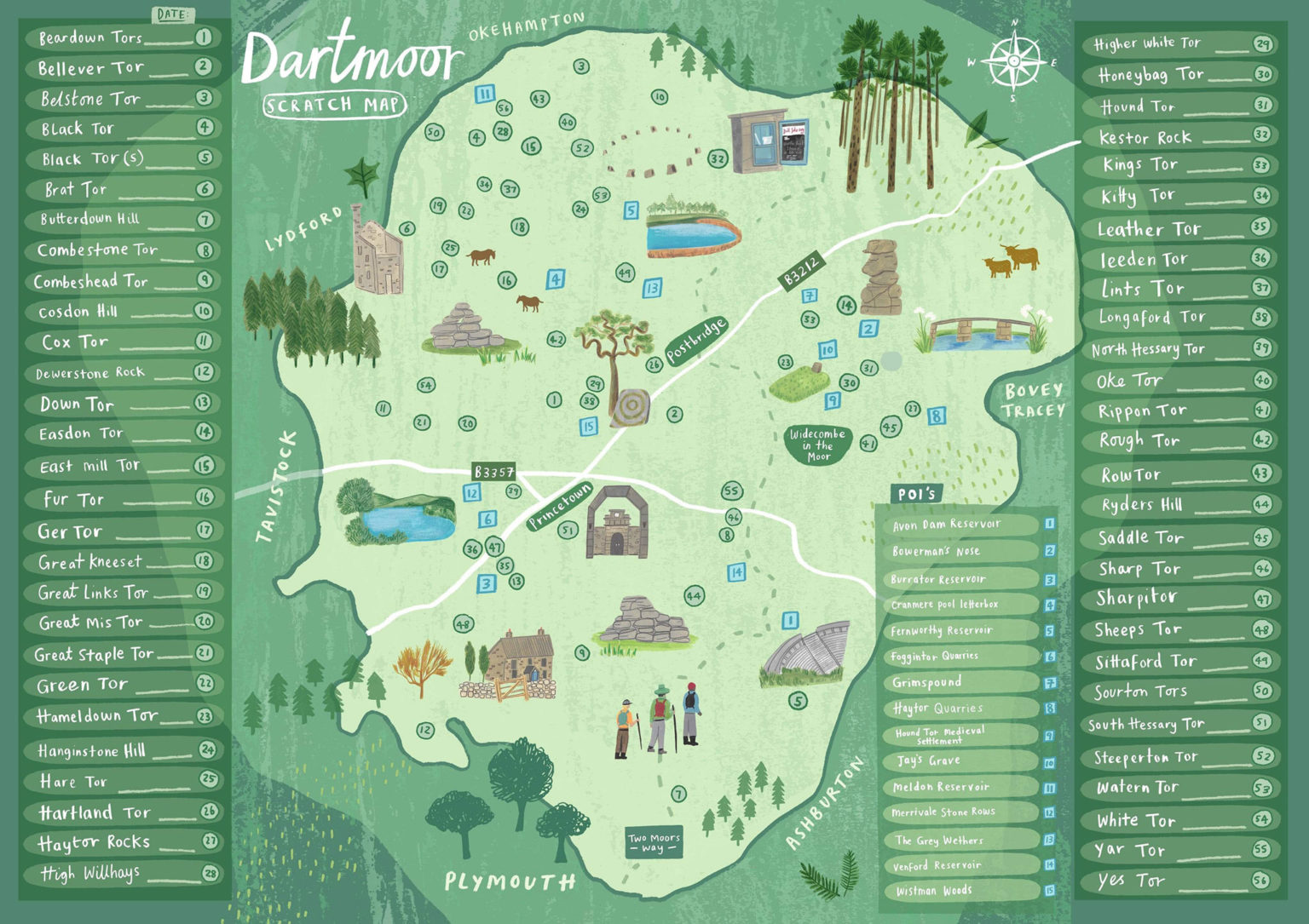 Dartmoor Scratch Map - VisitDartmoor